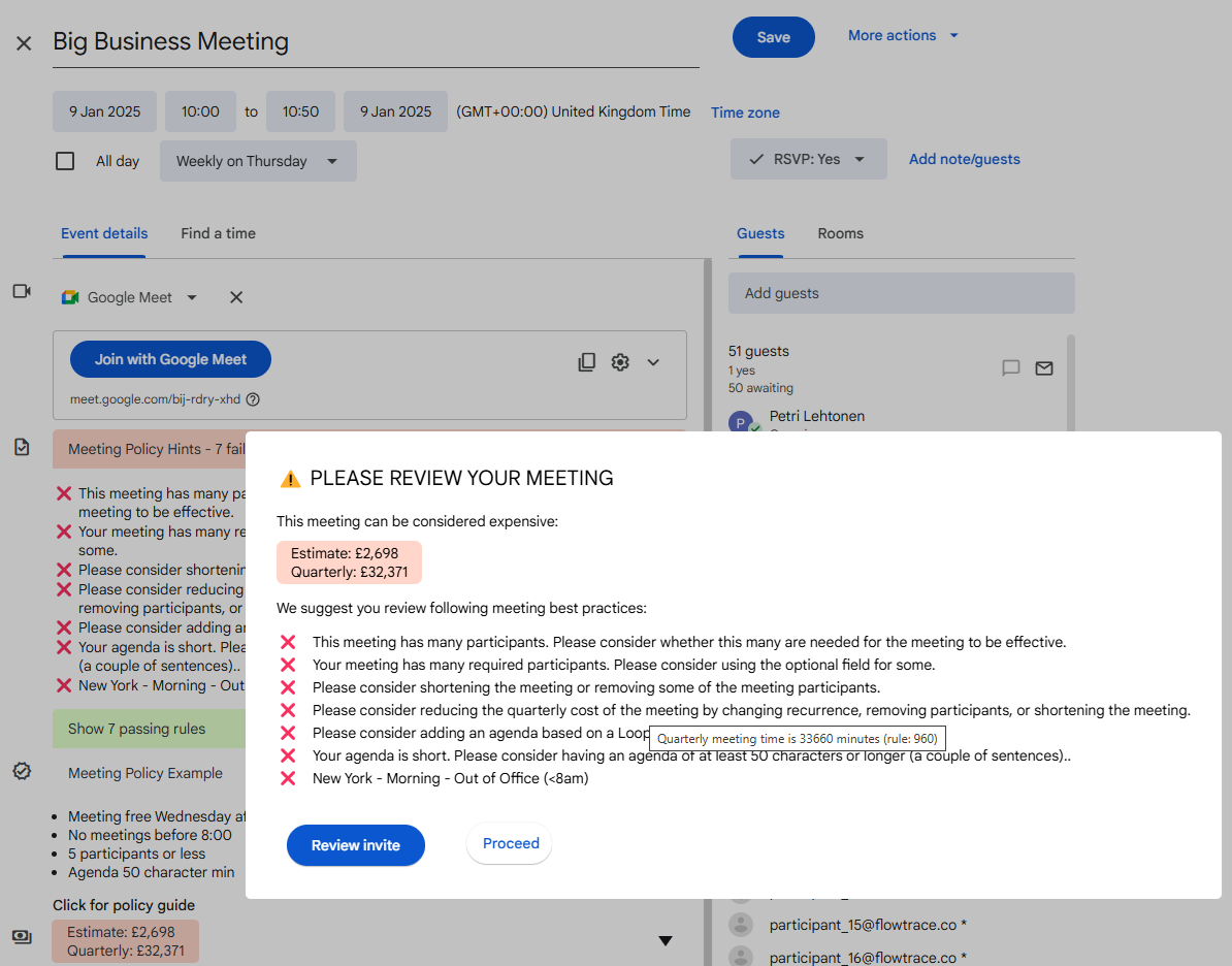 Welcome to Flowtrace - Meeting Costs for Google Calendar